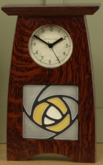 Arts & Crafts style 4" tile clock , Dard Hunter Studios Template ...