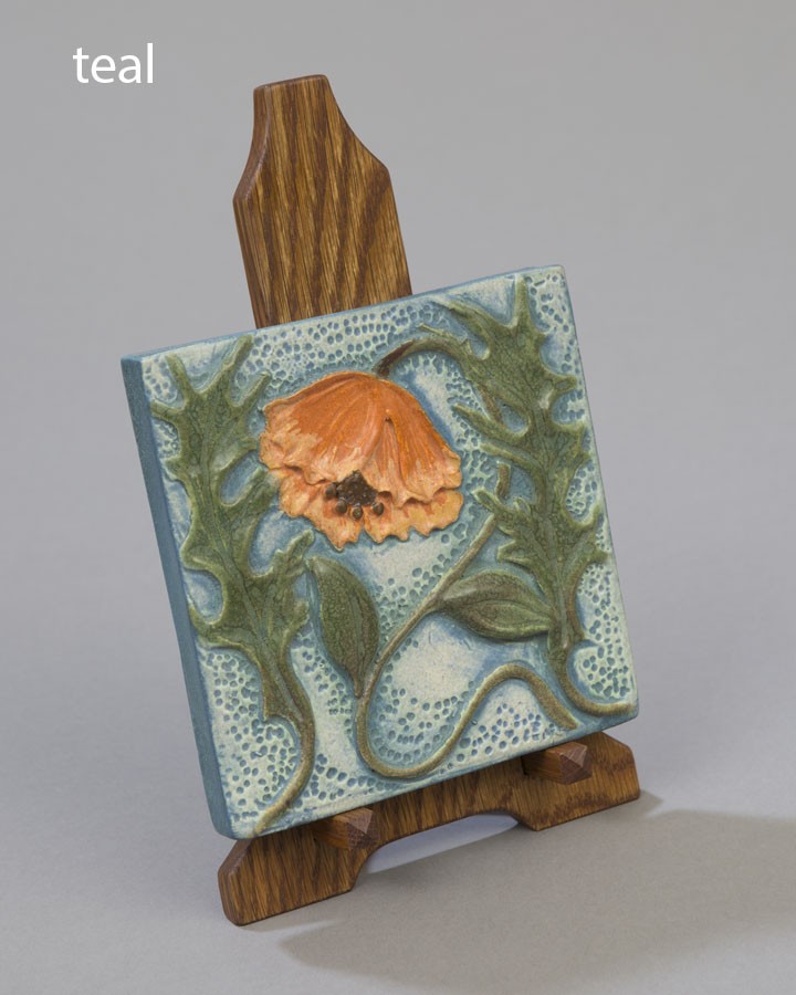 Craftsman Poppy Art Ceramic Pottery Tile by Ephraim Pottery , Dard ...