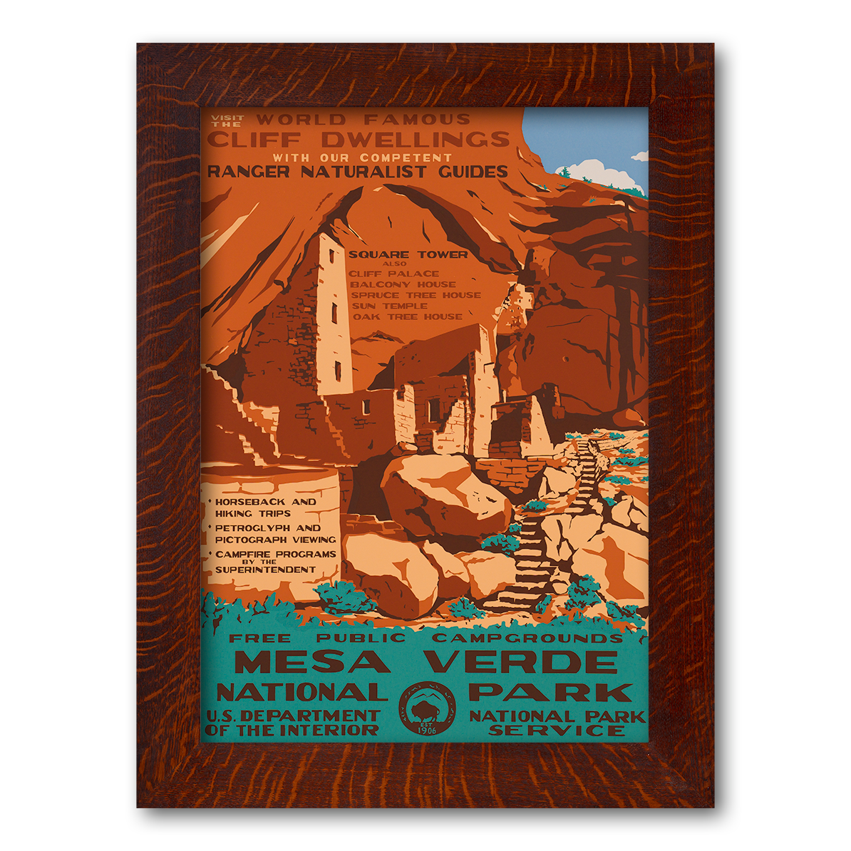 MESA VERDE NATIONAL PARK, A Poster in the WPA tradition , Dard Hunter ...