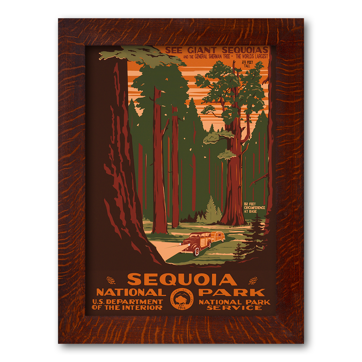 Digital Prints Prints Sequoia National Park Poster Framed WPA Style Art ...